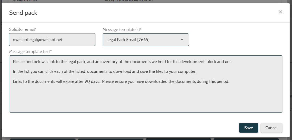 Creating and Sending a Legal Pack – Dwellant Help Centre