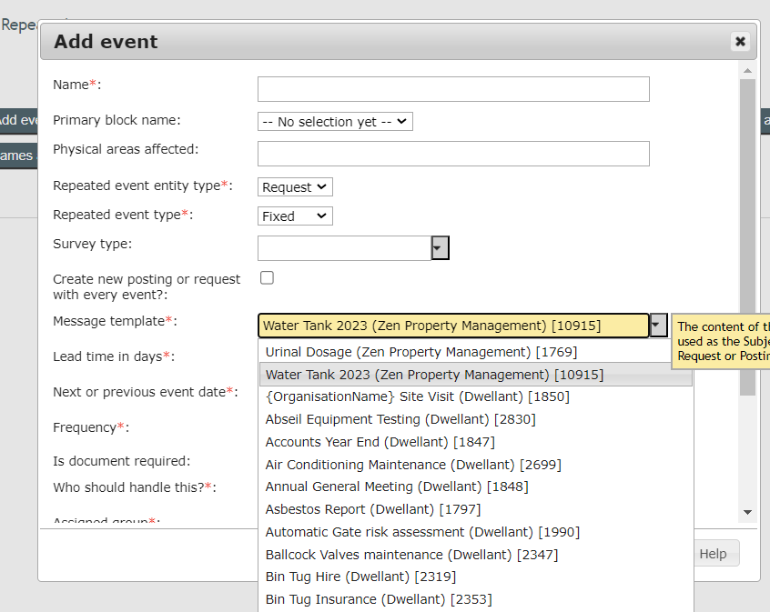 PME - Message Template – Dwellant Help Centre