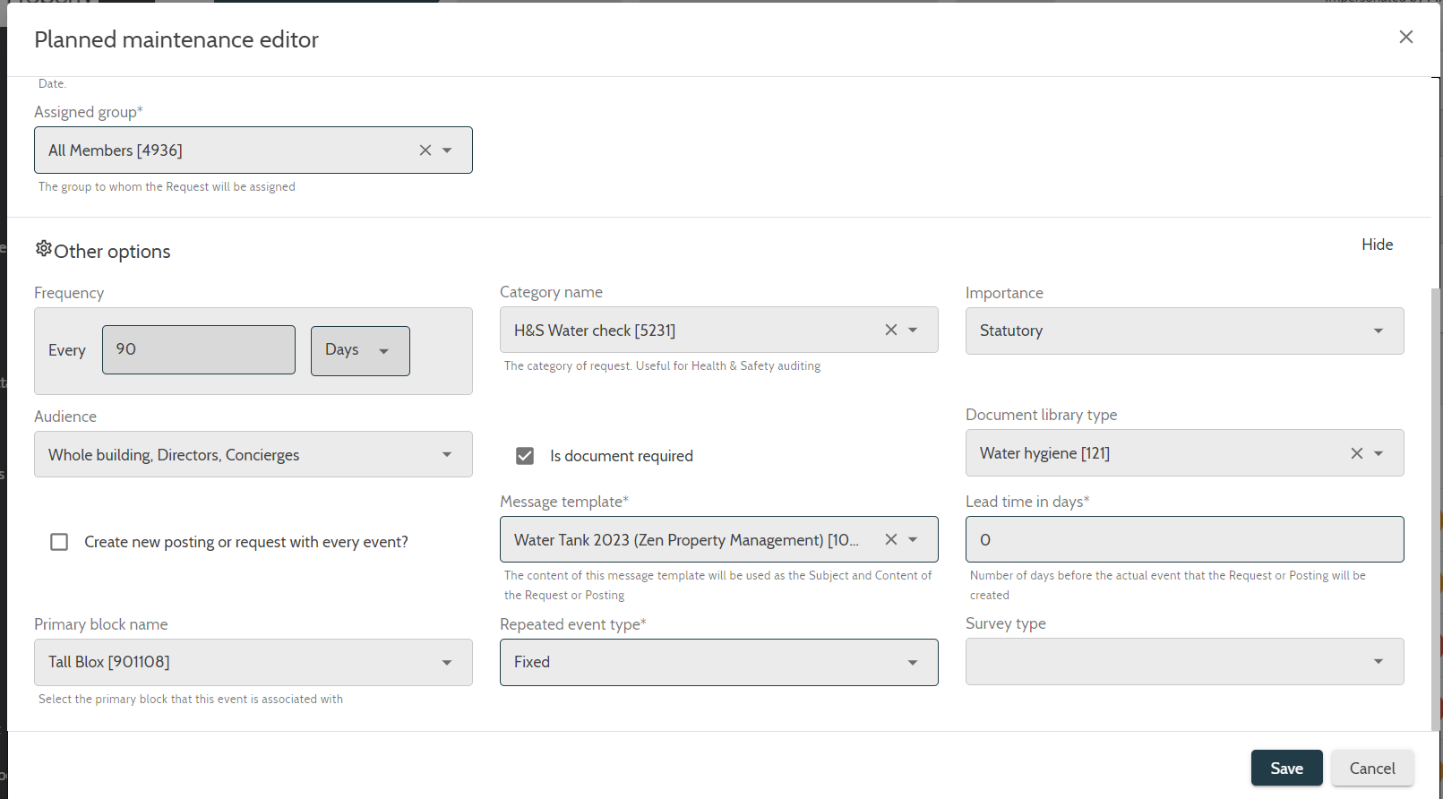 Adding single events as part of Compliance module – Dwellant Help Centre