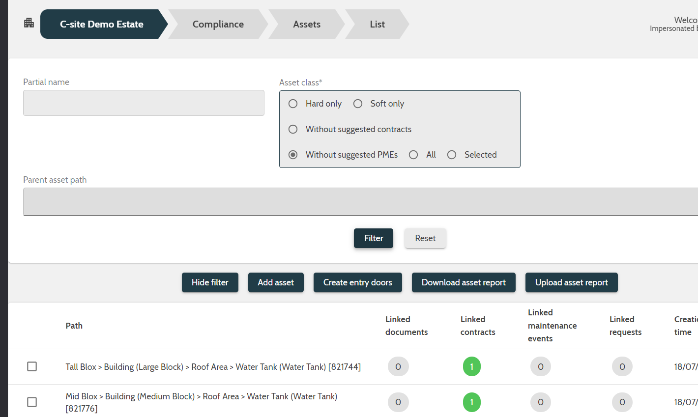 Finding PME that could be linked to Assets – Dwellant Help Centre