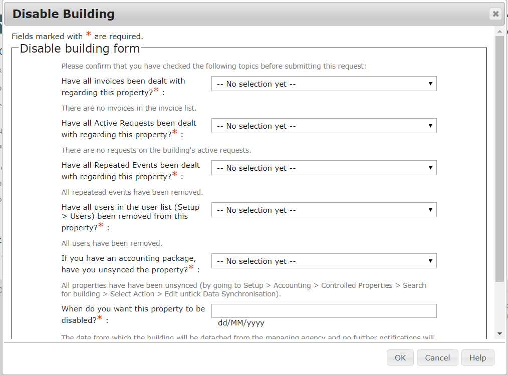 Disable building – Dwellant Help Centre